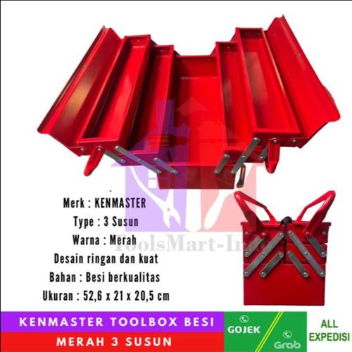 Jual KENMASTER Tool Box Besi Merah 3 Susun / Kotak Penyimpanan Perkakas - Jakarta Utara ...