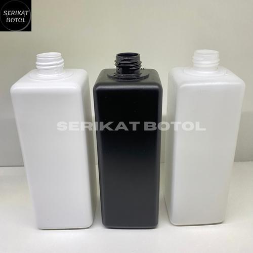 Jual BOTOL KOTAK 500ML NECK 24 HDPE HITAM PUTIH BENING BOTOL SAJA 500 ...