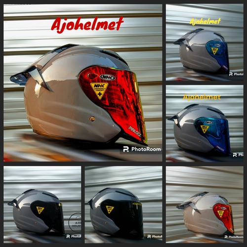 Jual HELM NHK R6 NEW SOLID DARK GREY GLOS, PAKET GANTENG FLAT ,SPOILER ...
