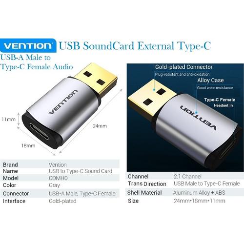 Jual Vention USB SoundCard External USB Male to Type C Female Audio Mic ...