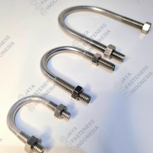 Jual U Bolt Stainless 304 1/4 x 11/4 | U-bolt SS304 SUS304 | Klem + 2 ...
