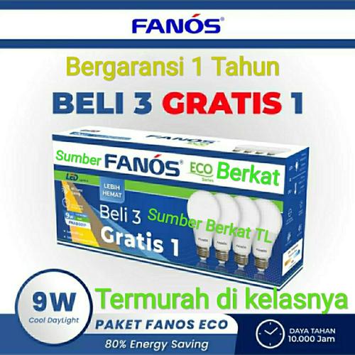 Jual Fanos LED Paket Beli 3 Gratis 1 Multipack Fanos ECO 9 Watt 9Watt 9 ...