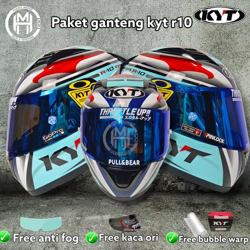 Jual PAKET GANTENG HELM KYT R10 AQUAMARINE FULL FACE - Kota Tangerang ...