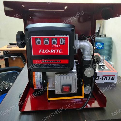 Jual Flow Meter Set Komplit 4 Digit 1 Inch DC Pump FLO RITE Pompa ...
