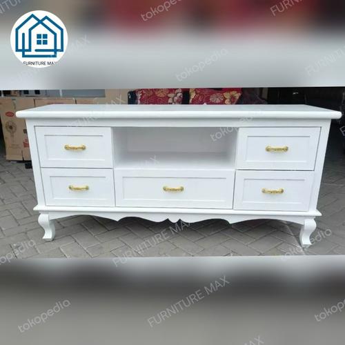 Jual Bufet rata putih / meja tv retro laci / rak tv minimalis classic C ...