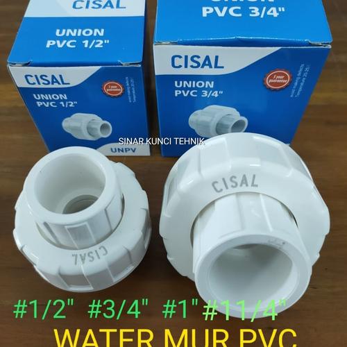 Jual Watermur Polos Putih PVC Union CISAL 1/2" 3/4 & 1" in Watermur - 1 ...