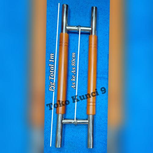 Jual Pull Handle Kayu Bulat 1m / Tarikan Pintu Kayu mix Stainless As ...