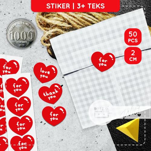 Jual Label Stiker Gift Love Hati Merah Kecil Mini Variasi Teks Thank ...