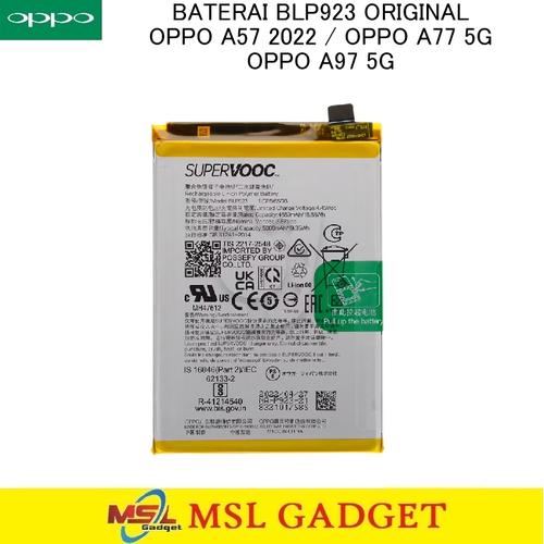 Jual Baterai Oppo A57 2022 / A77 5G / A97 5G BLP-923 Original 100% ...
