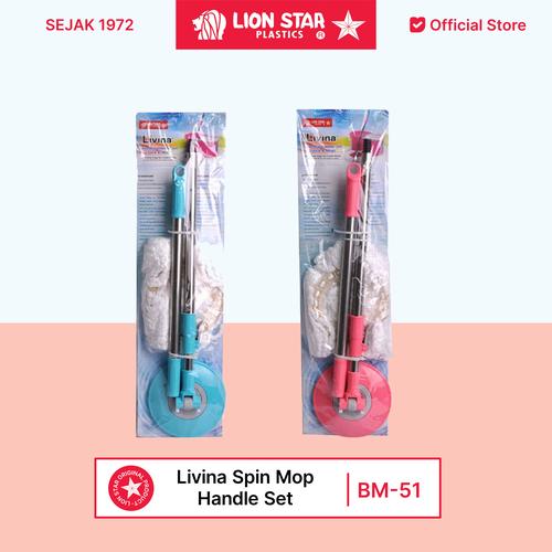 Promo LION STAR Alat Pel Livina Spin Mop Handle Set BM-51 - Biru Muda ...