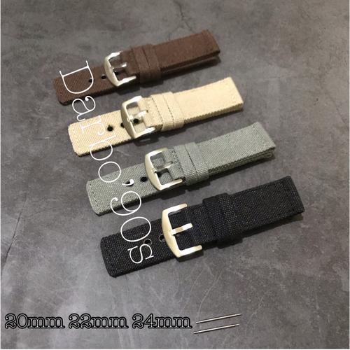 Jual TALI JAM TANGAN CANVAS JEANS 18MM 20.. STRAP CANVAS - HITAM, 20MM ...