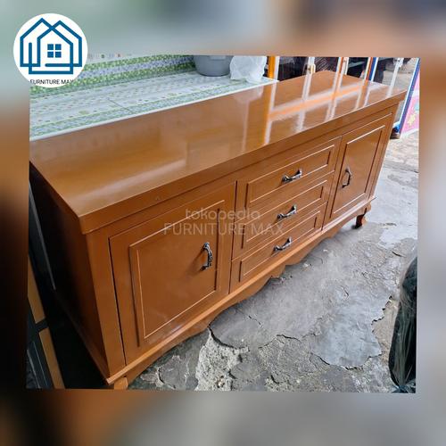 Jual Bufet rata kayu coklat / meja tv laci / rak tv minimalis classic D ...