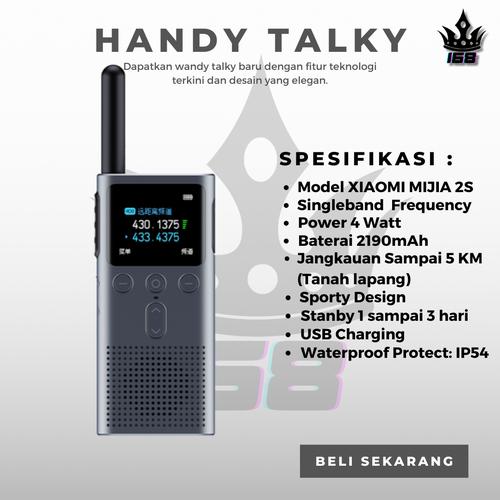 Jual HT Mijia 2s Walkie Talkie Phone App Bluetooth 4 Watt 2190 mAh Type ...