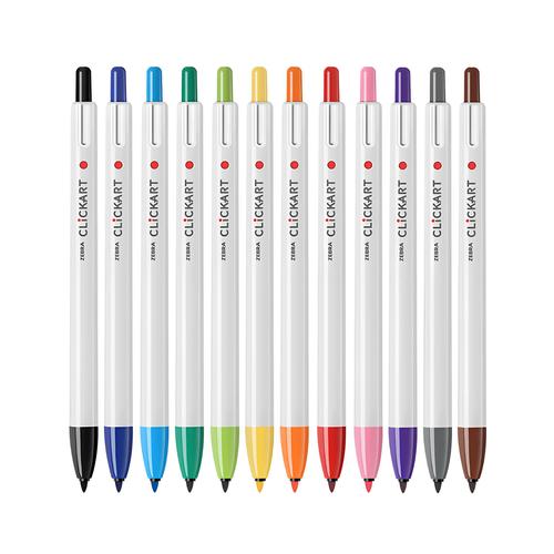 Jual Zebra ClickArt Retractable 0.6mm Fine Point Standard Color - Pcs ...