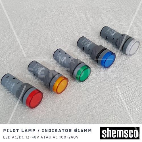 Jual SHEMSCO Pilot Lamp 16mm Indicator Lamp 12v 24v 48v - Kuning ...