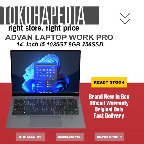 Jual ADVAN LAPTOP WORK PRO I5 1035G7 8GB 256SSD 14" Inch - GRAY ...
