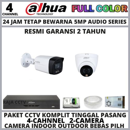 Promo PAKET CCTV DAHUA 5MP COLORVU COLORFUL 4 CHANNEL 2 CAMERA TURBO HD ...
