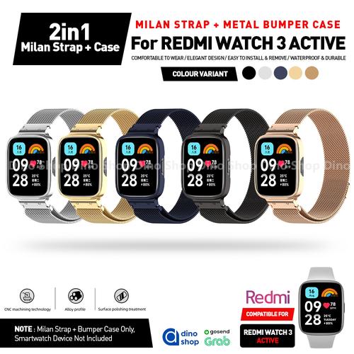 Jual Milan 2in1 Stainless Strap with Bumper Casing for Redmi Watch 3 ...