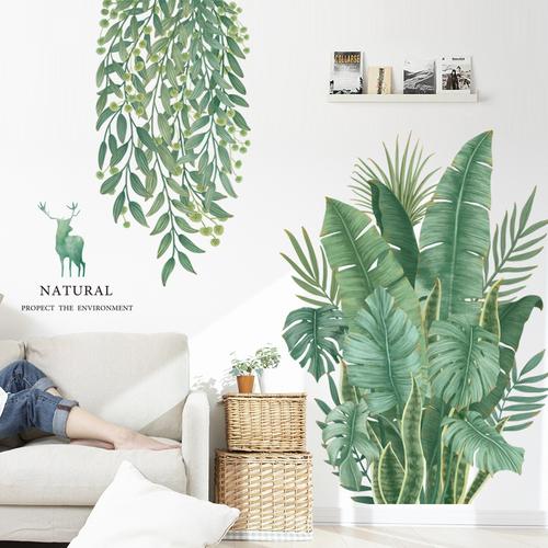 Jual wall stiker dinding kamar tidur motif daun rambat hijau wall ...