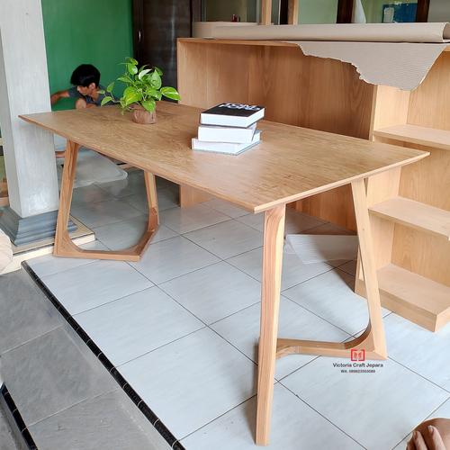 Jual MEJA MAKAN - Meja Makan Minimalis warna Natural Oak - Kab. Jepara ...