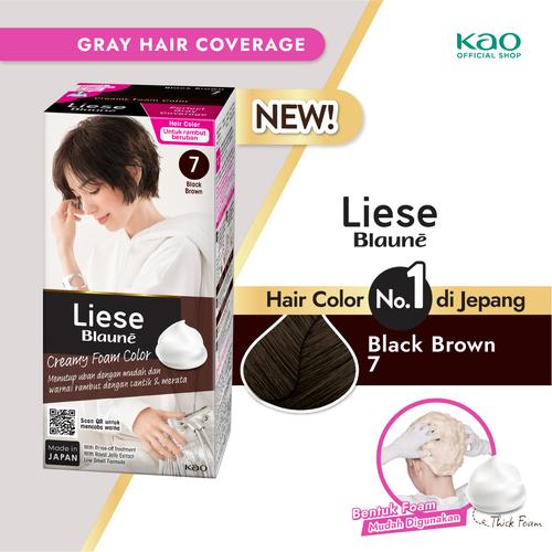 Promo Liese Blaune Bubble Hair Color Foam Black Brown 7 - Cat Rambut - - KAO Official Store ...