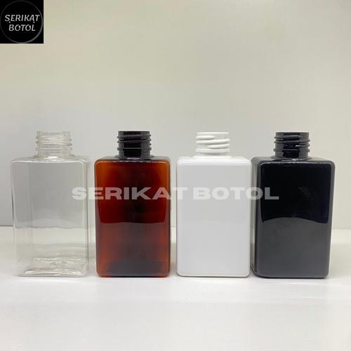 Jual BOTOL KOTAK 100ML NECK 24 BOTOL SAJA PET HITAM PUTIH AMBER 100 ML ...