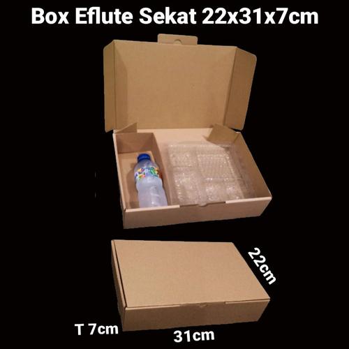 Jual kardus eflute coklat dus sekat lunch box makan siang ukuran ...
