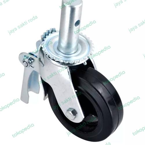 Jual roda scapolding 8 inch karet putar+rem heavy duty taiwan beban 350 ...