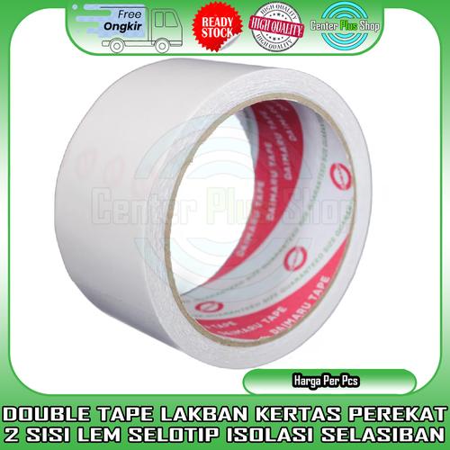 Jual Double Tape Besar 2" Inch Perekat Lem Kertas 2 Sisi Isolasi Lakban ...