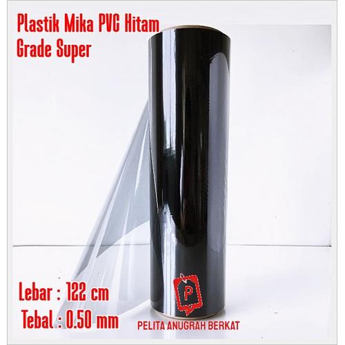 Jual Plastik Mika PVC Lentur Hitam Super Bahan Tas Tote Lebar 122cm 0.50mm - 0.30mm, Hitam ...