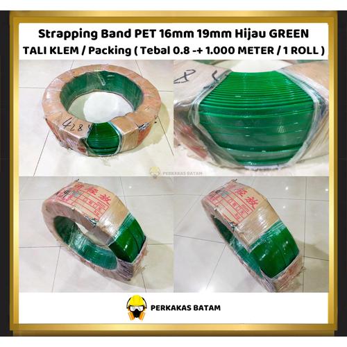 Jual TALI Strapping Band PET 16mm 19mm Hijau Tali Klem Tali Packing 5/8 ...