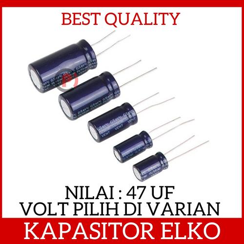 Jual Elco Kapasitor Elektrolit 47uf 47 uf 16V 25V 50V 400V Capacitor ...