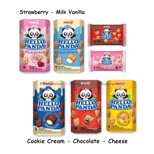Jual Hello Panda Meiji Chocolate Cookie Cream Cheese Strawberry Vanilla ...
