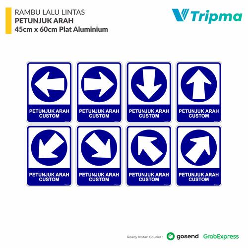 Jual Rambu Petunjuk Arah (Putih Biru) 45cm x 60cm Plat Alumunium - ACP ...