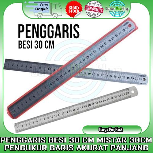 Jual 1 Pack Penggaris Panjang Besi Stainless Steel Ruler 30 Cm Mistar 30cm - Kota Palembang ...