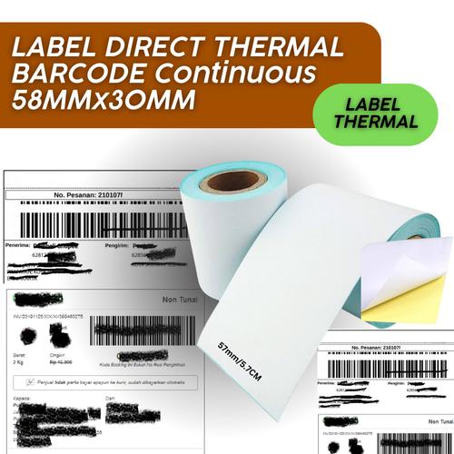 Jual Stiker Label Resi Barcode Thermal Continuous 58X30MM Murah - Kab ...