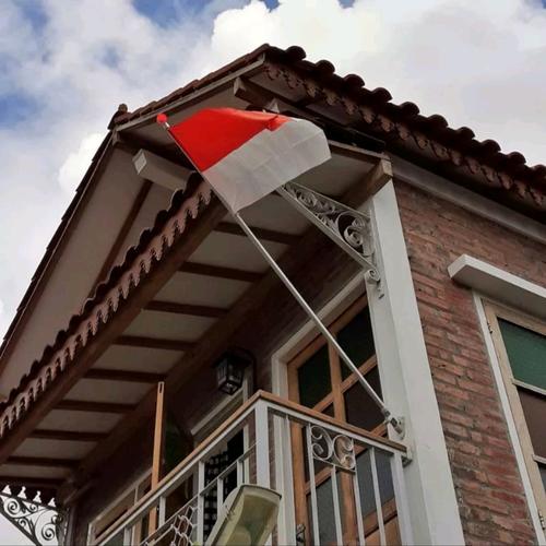 Jual Bracket Tembok Tiang Bendera Merah Putih Ala Eropa - Bracket Hitam ...