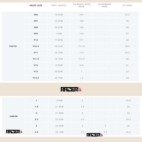 Jual Bauer Hockey Panduan Sizing size guideline chart sepatu ice skate ...