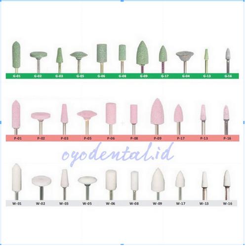 Jual Dental bur poles akrilik stone polishing acrylic pink white green ...
