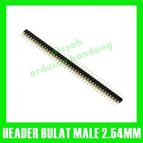 Promo PIN HEADER MALE ROUND HEAD SINGLE ROW 1X40 2.54MM MALE BULAT ...