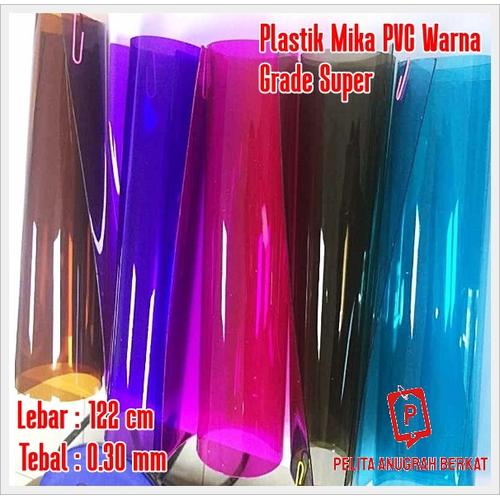 Jual Plastik Mika PVC Lentur Warna Warni Bahan Tas Tote Lebar 122cm 0.30mm - 0.50mm, Hitam ...