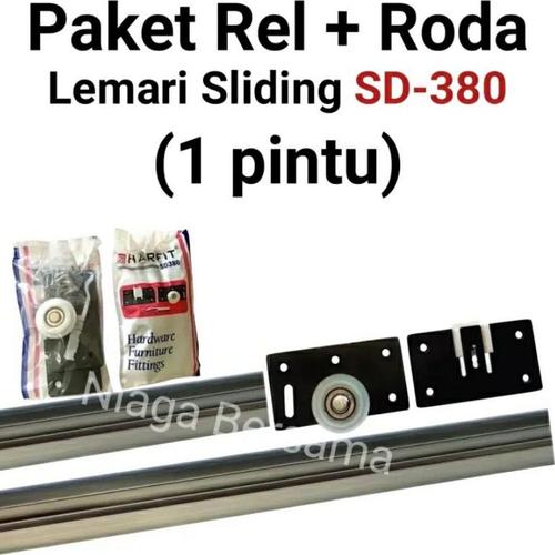 Jual REL SLIDING DAN RODA HARFIT SD 380 PAKET SATU PINTU LEMARI GESER ...