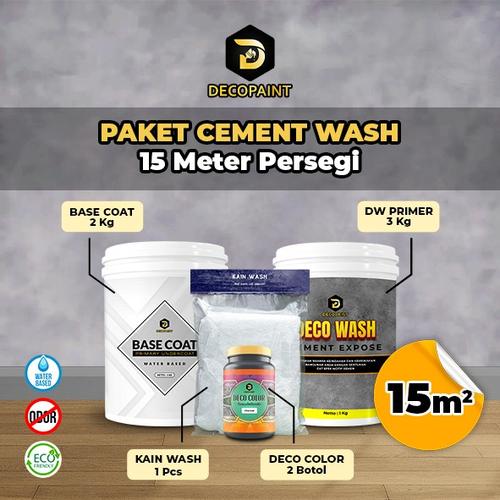 Jual Decopaint Paket 15 Meter Deco Wash Cement Paint | Cat Wash Motif ...