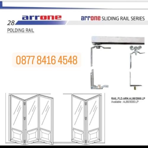 Jual REL PINTU LIPAT ALUMUNIUM 3m LENGKAP AKSESORIS 4 DAUN SATU ARAH ...