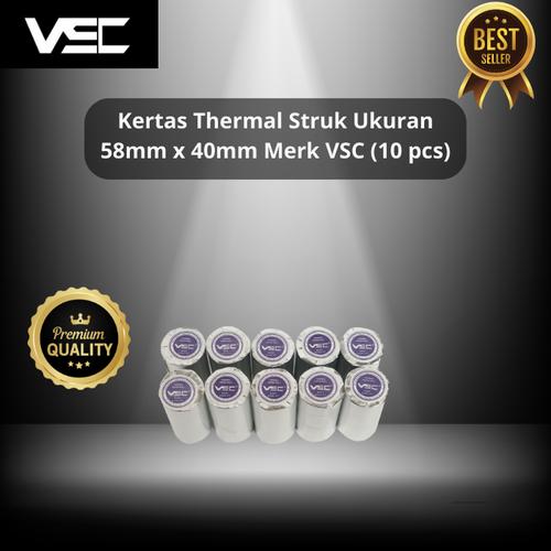 Jual KERTAS THERMAL STRUK 58mmx40mm, MERK VSC 1 PACK (10PCS) - Jakarta Barat - VSC STORE_NEW ...
