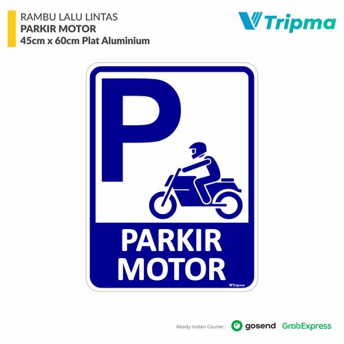 Jual Rambu Parkir Motor - Putih - 45cm x 60cm Plat Alumunium - Kota ...