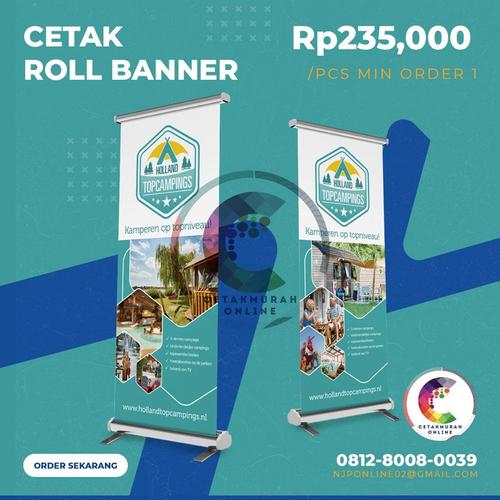 Jual Roll Up Banner 80 x 180 cm Alumunium Laminating glossy / doff ...