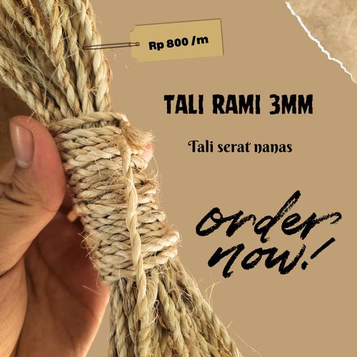 Jual Tali rami- tali serat nanas size 3mm PANJANG BERVARIASI - meteran ...