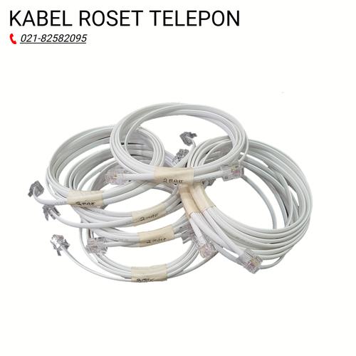 Jual Kabel Roset Telepon + RJ11 Ukuran 2 Meter RJ11 TO RJ11 Plug 4 PIN ...
