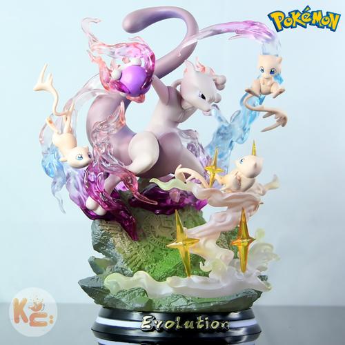 Jual Action Figure LED Mewtwo Pokemon Evolution Mew Standing Battle ...